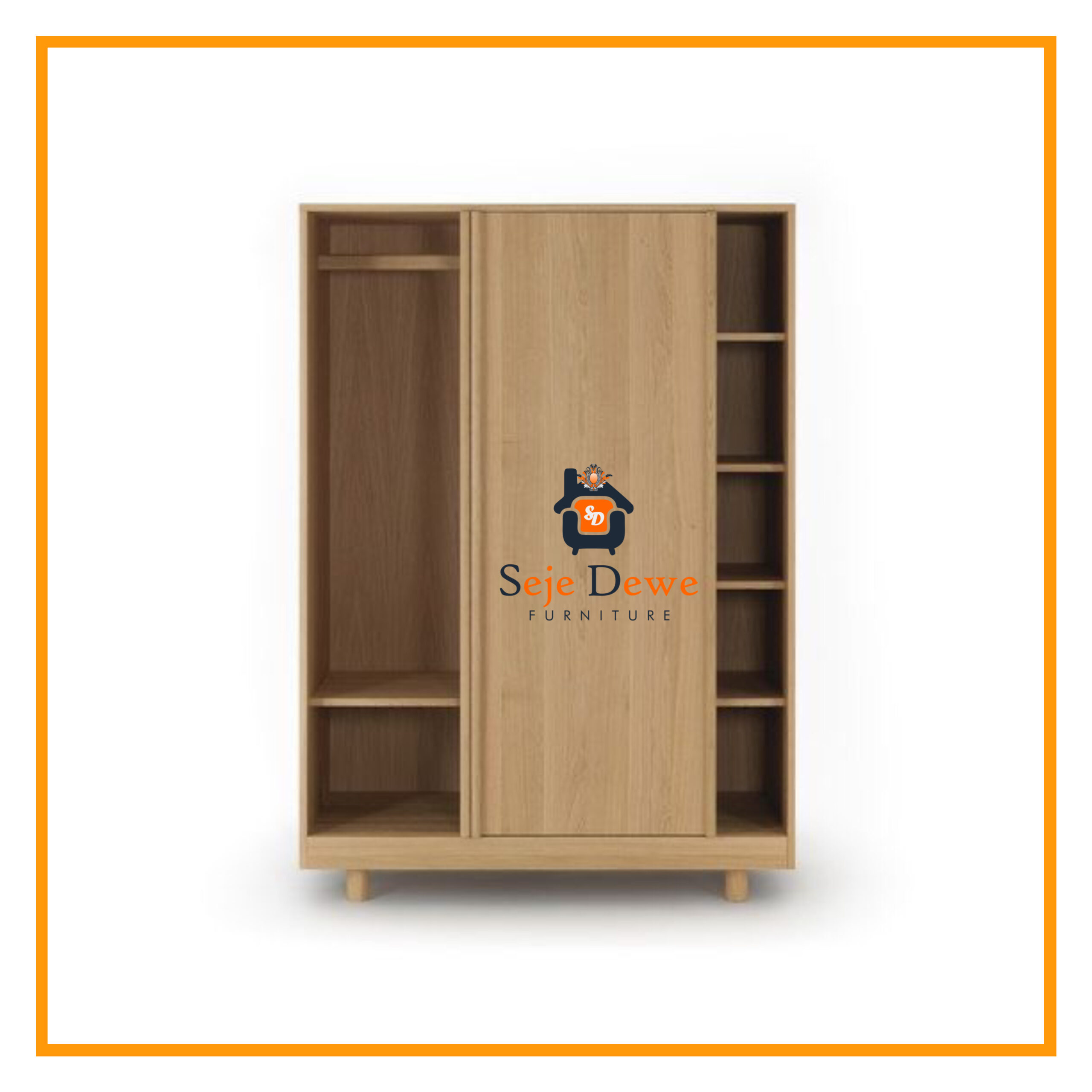 Almari Sledding 2 Pintu Kayu Jati | Seje Dewe Furniture